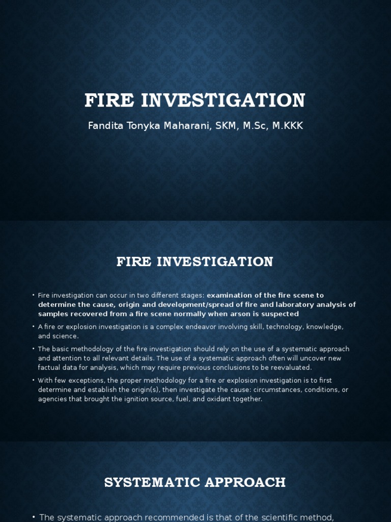 Fire Investigation | PDF | Hypothesis | Scientific Method
