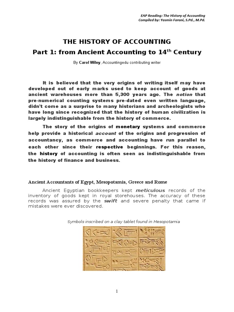 The Evolution of Accounting: From Ancient Record Keeping to Modern ...