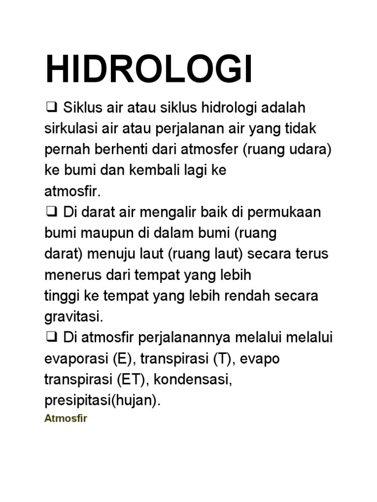 Potamologi dan Intersepsi Air Hujan | PDF