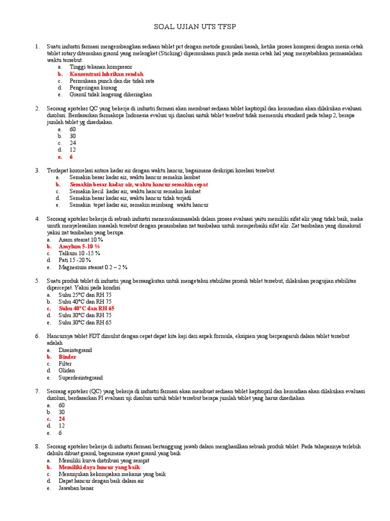 Soal Uts TFSP - Salin | PDF