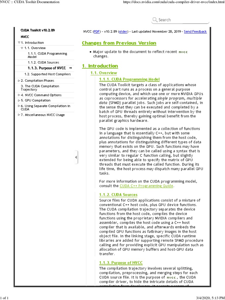 NVCC - CUDA Toolkit Documentation | PDF | Graphics Processing Unit | Compiler