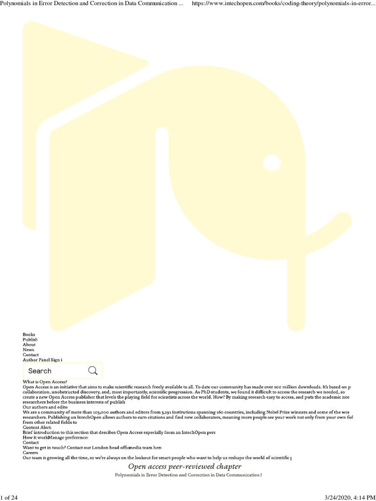 Polynomials in Error Detection and Correction in Data Communication System - IntechOpen PDF ...