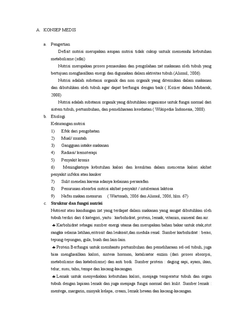 LP Defisit Nutrisi | PDF