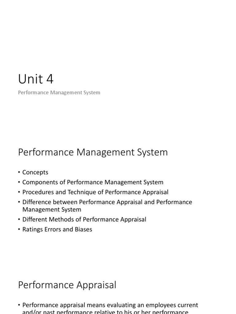Unit 4 Performance Management System | PDF | Performance Appraisal ...
