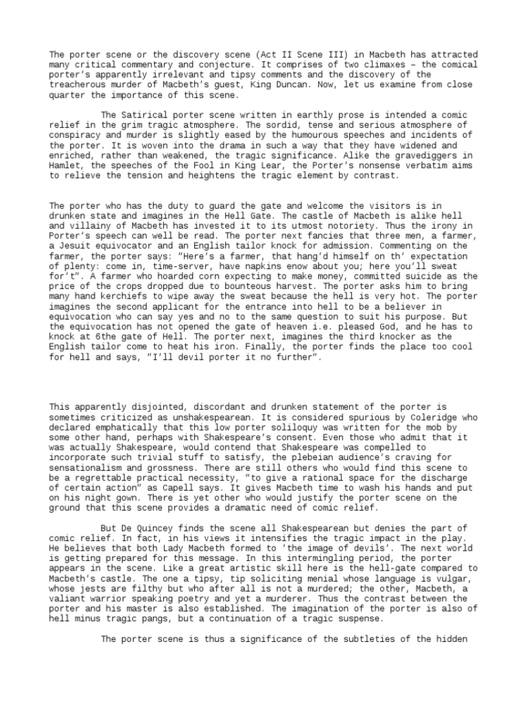 The Porter | PDF | Macbeth | William Shakespeare