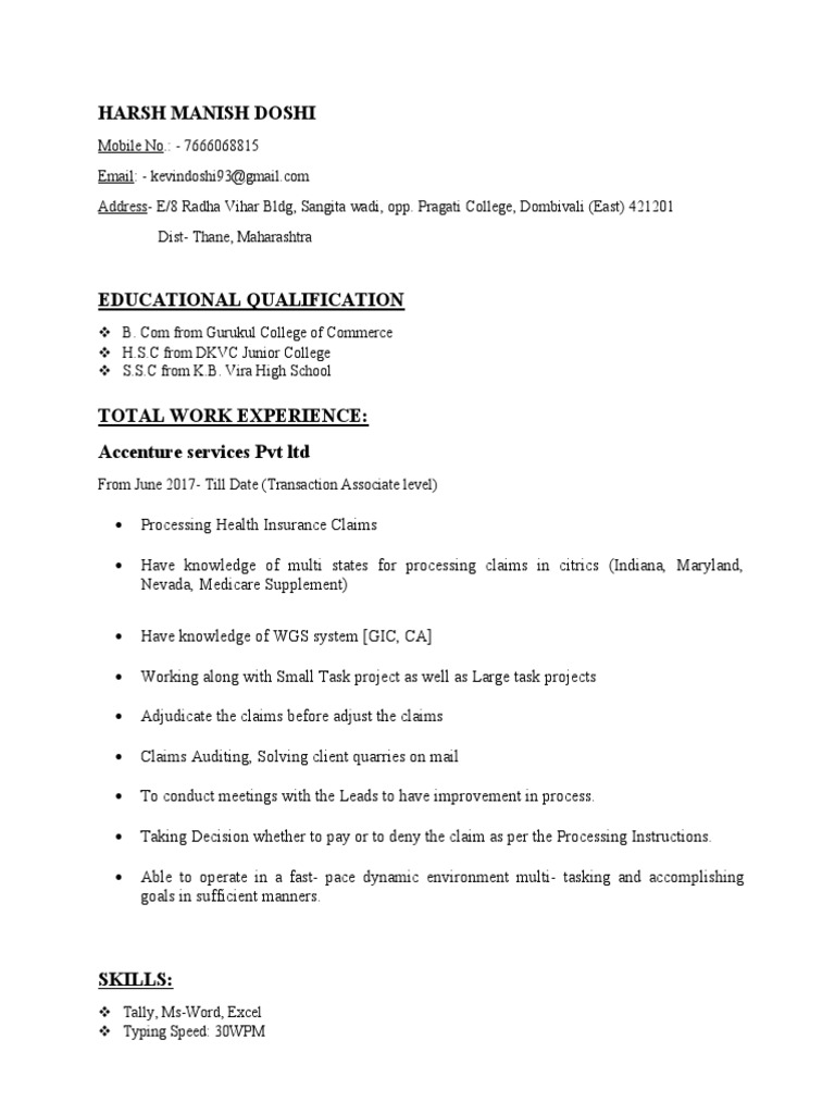 Harsh Doshi Final CV | PDF