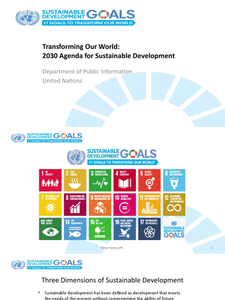 UN 2030 Agenda: Sustainable Development Goals | PDF | Sustainability ...