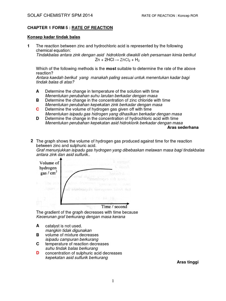 Rate of Reaction Concepts in Chemistry | PDF | Catalysis | Chemical ...