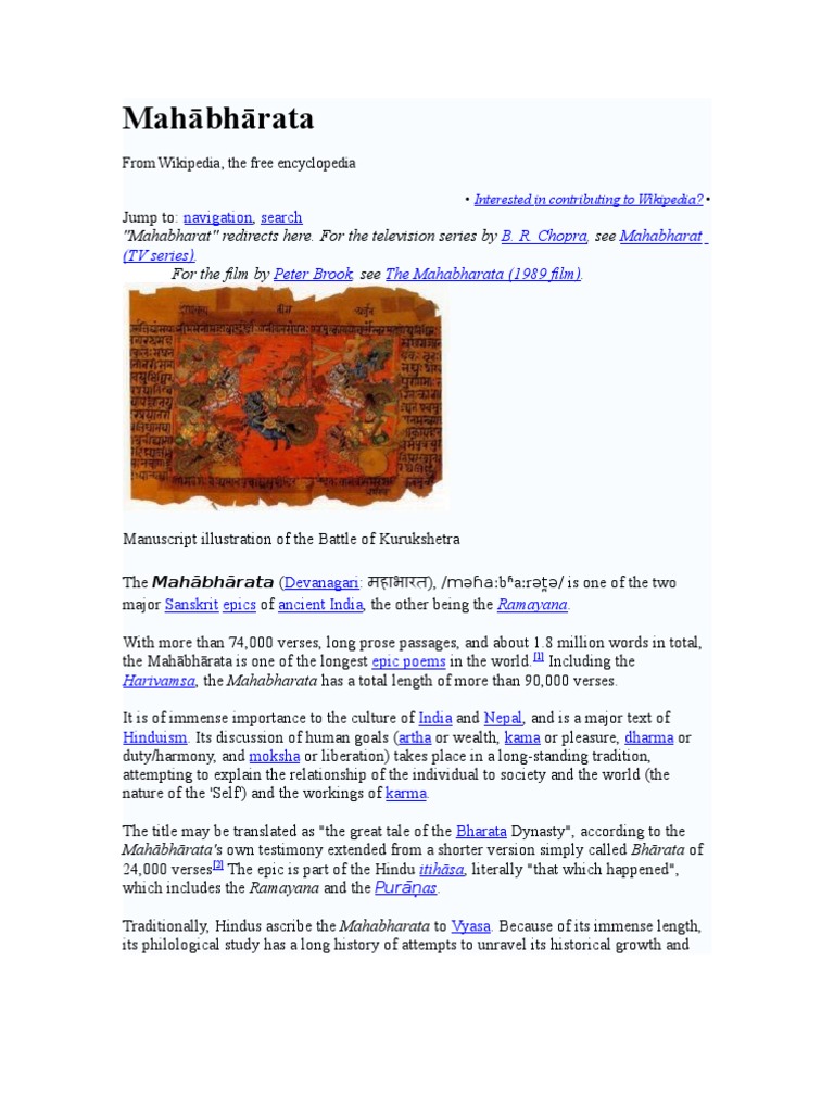 Mahābhārata | PDF | Mahabharata | Vaishnava Texts