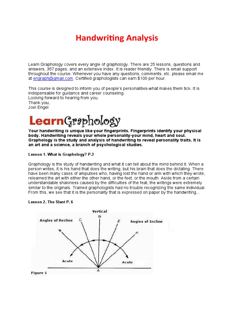 Handwriting Analysis | Download Free PDF | Graphology