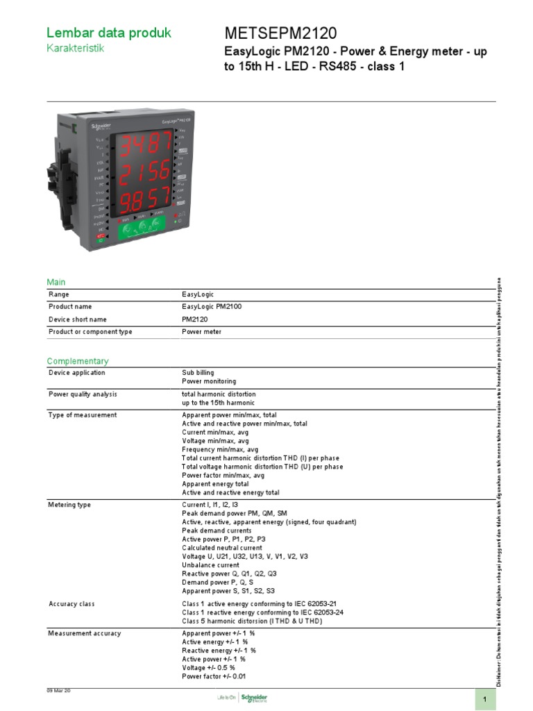 EasyLogic PM2120 Power Meter Overview | PDF | Alternating Current ...