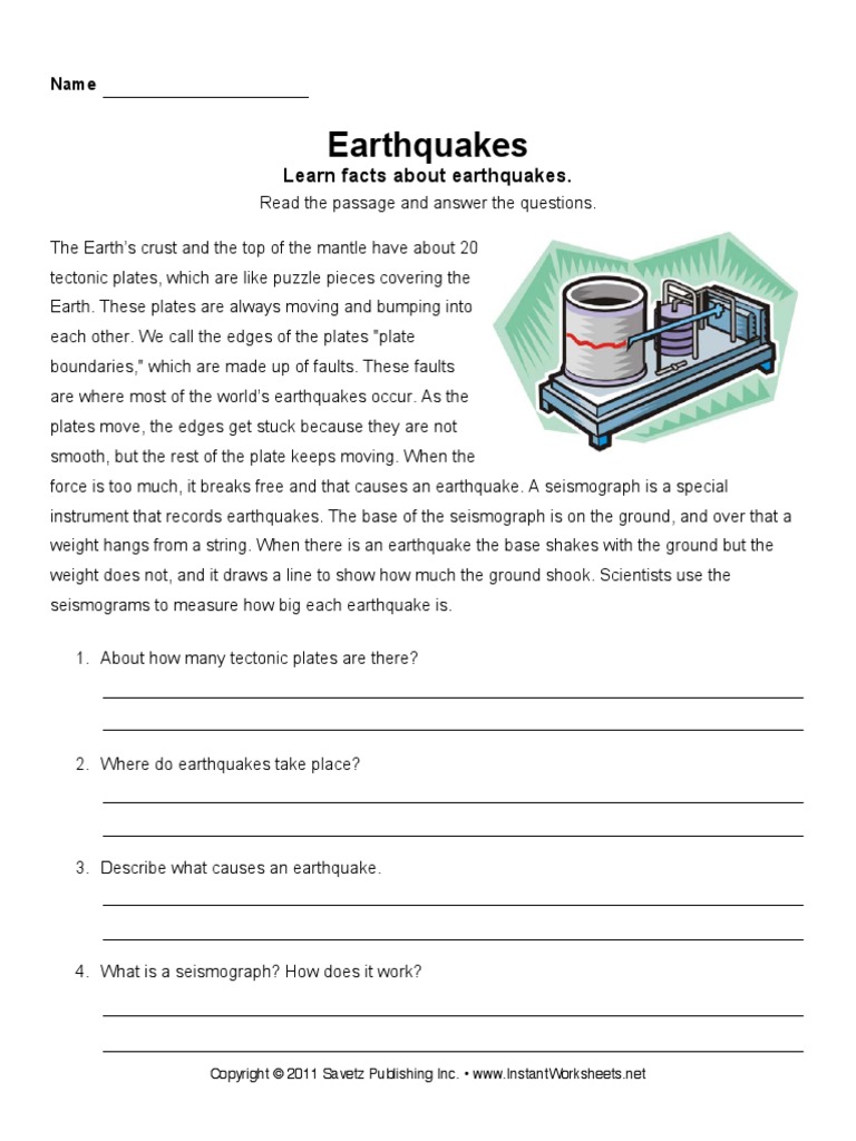 Earthquake Comprehension | PDF