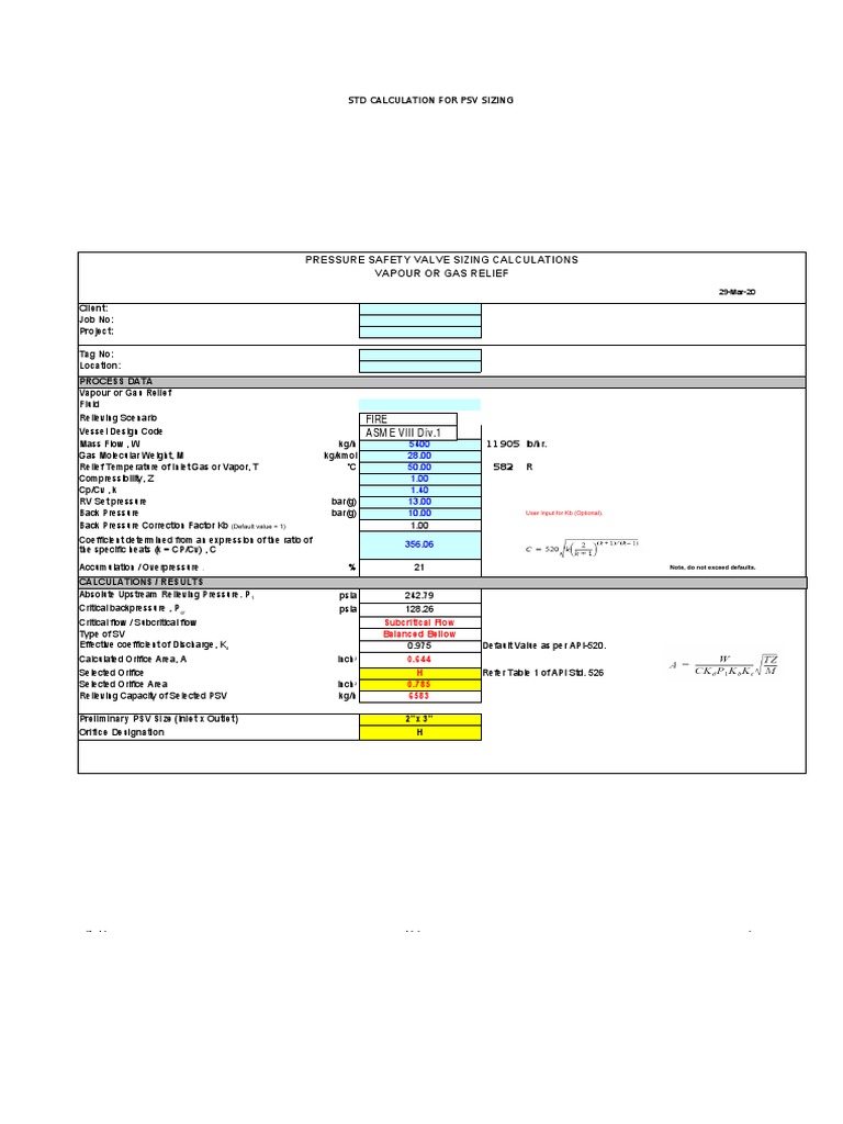 PSV Sizing for Engineers | PDF | Technology & Engineering