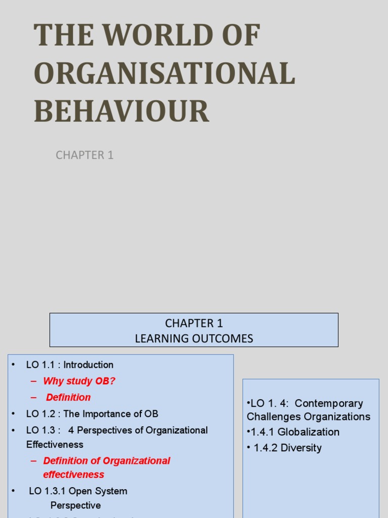 Chapter 1 - Introduction To Organizational Behaviour | PDF | Corporate ...