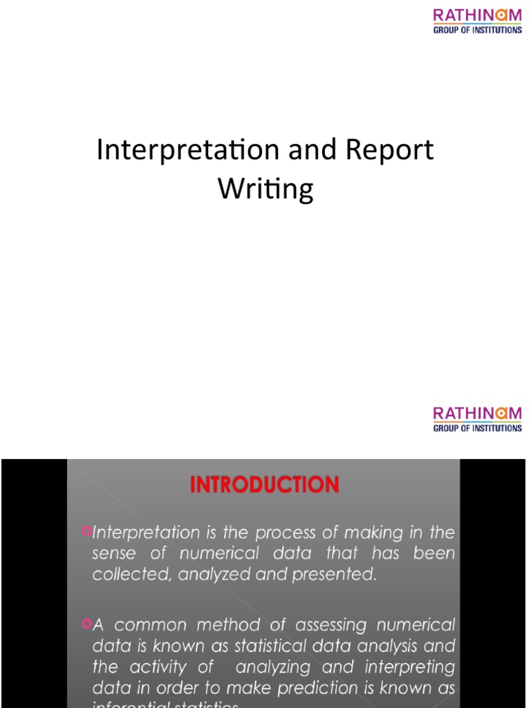 Interpretation and Report Writing | PDF