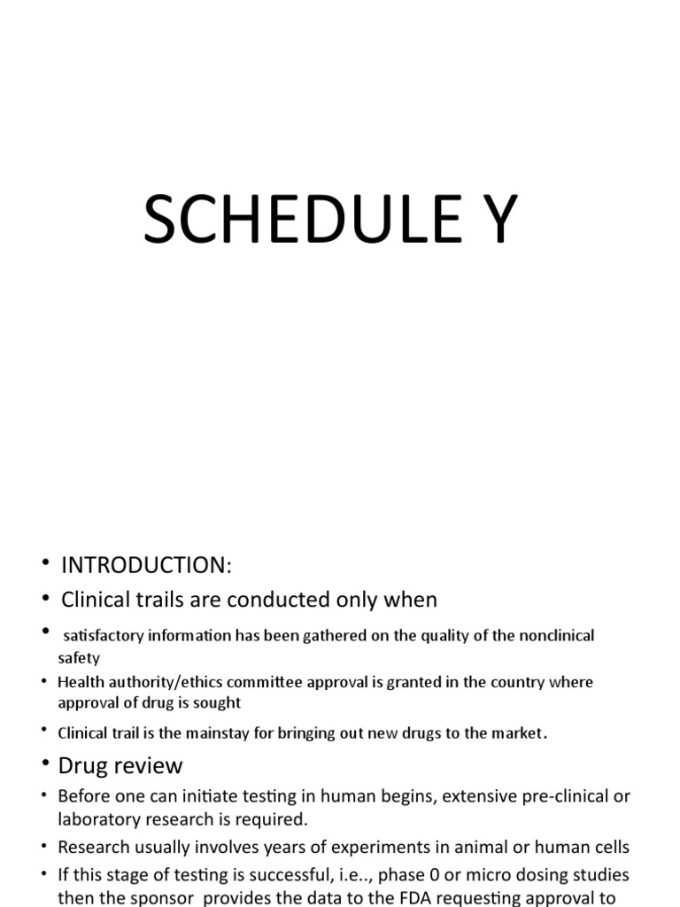 Schedule y PPT EDITTED ONE | PDF | Clinical Trial | Phases Of Clinical ...