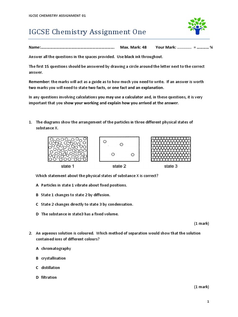 IGCSE Chemistry: Solids, Liquids and Gases | PDF | Solubility | Liquids