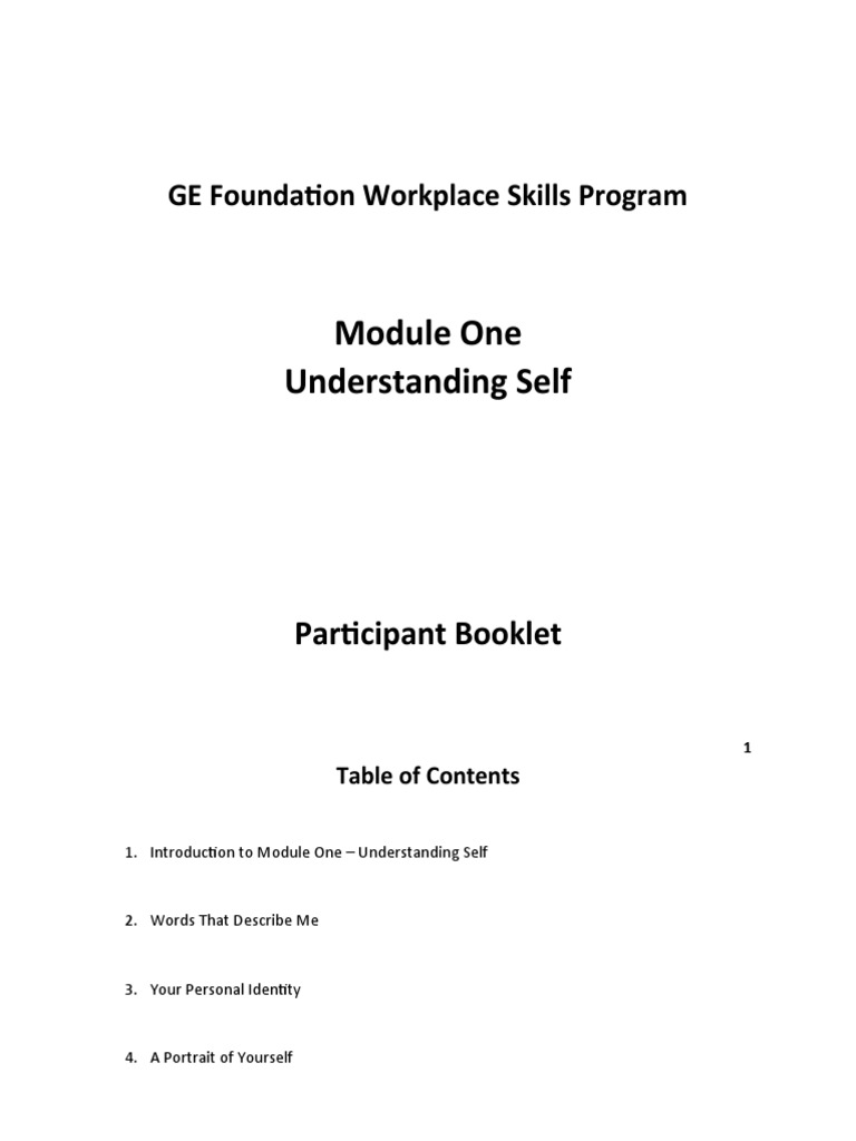 Module 1 | PDF | Identity (Social Science) | Self