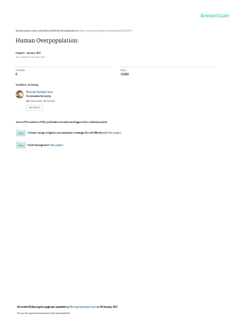 Human Overpopulation Impact On Environment | PDF | Human Overpopulation ...