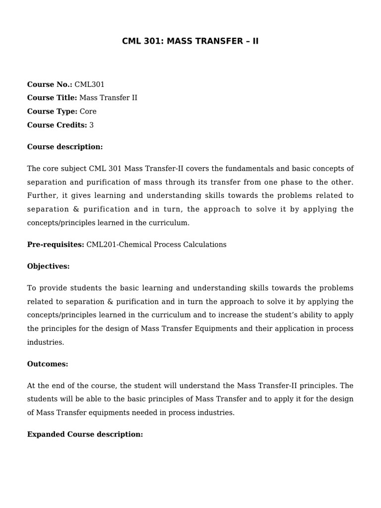 Mass Transfer II | PDF | Distillation | Analytical Chemistry