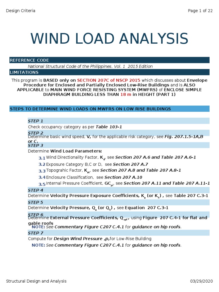 Wind Load Analysis (Envelope Method) | Download Free PDF | Pressure | Wall