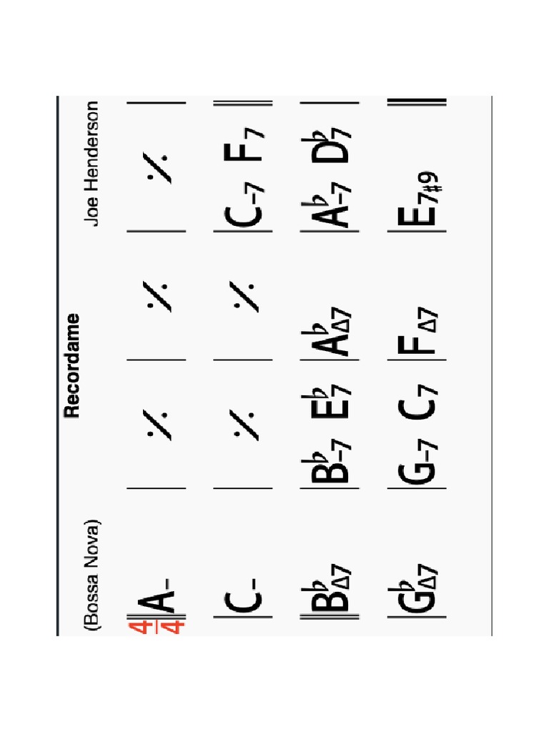 Recorda Me - Chords (J. Henderson) | PDF