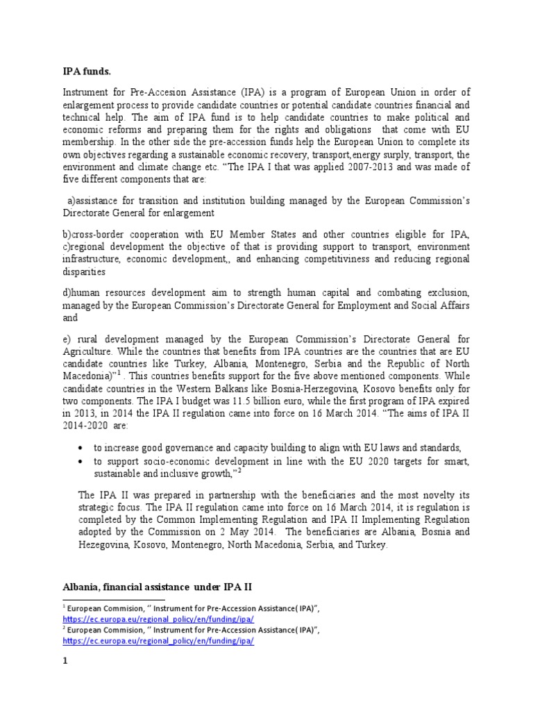 IPA Funds Dox. | PDF | Enlargement Of The European Union | European Union