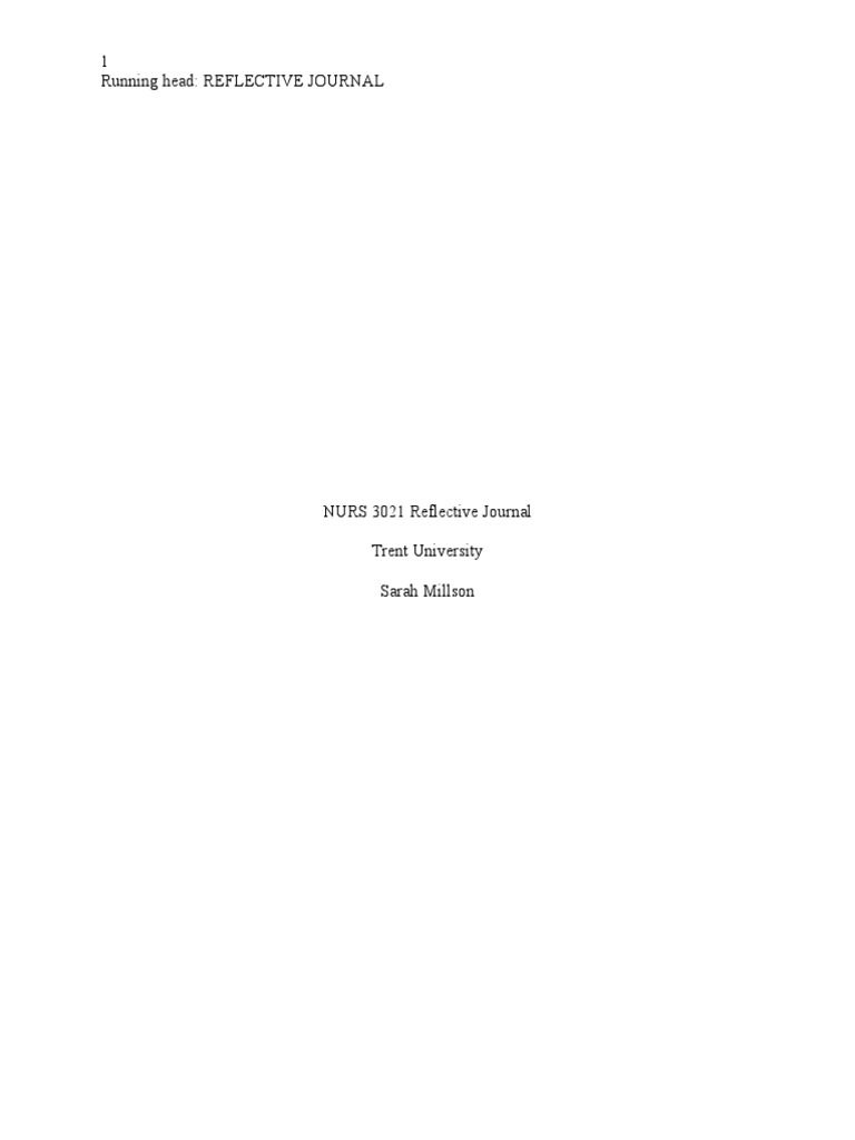 Nurs 3021 Reflective Journal | PDF | Caregiver | Nursing