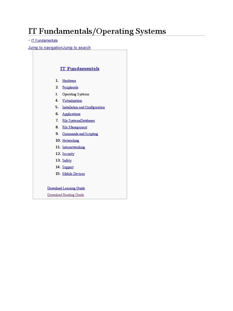 IT Fundamentals | PDF | Operating System | Linux