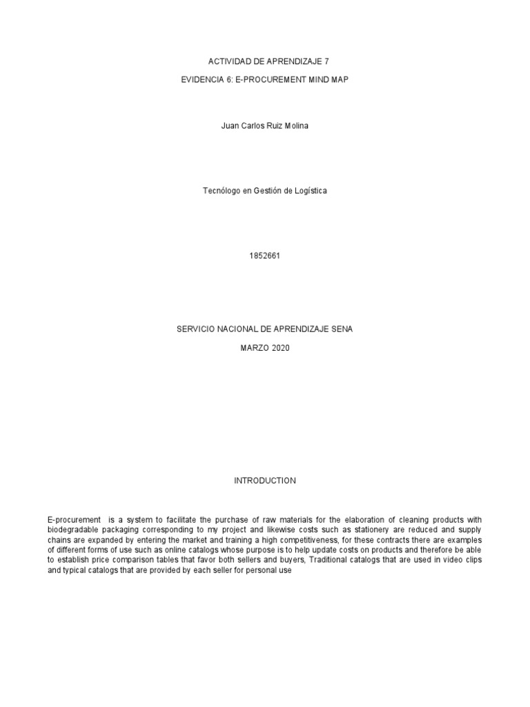 E-Procurement Mind Map Actua | PDF | Business Economics | Microeconomics