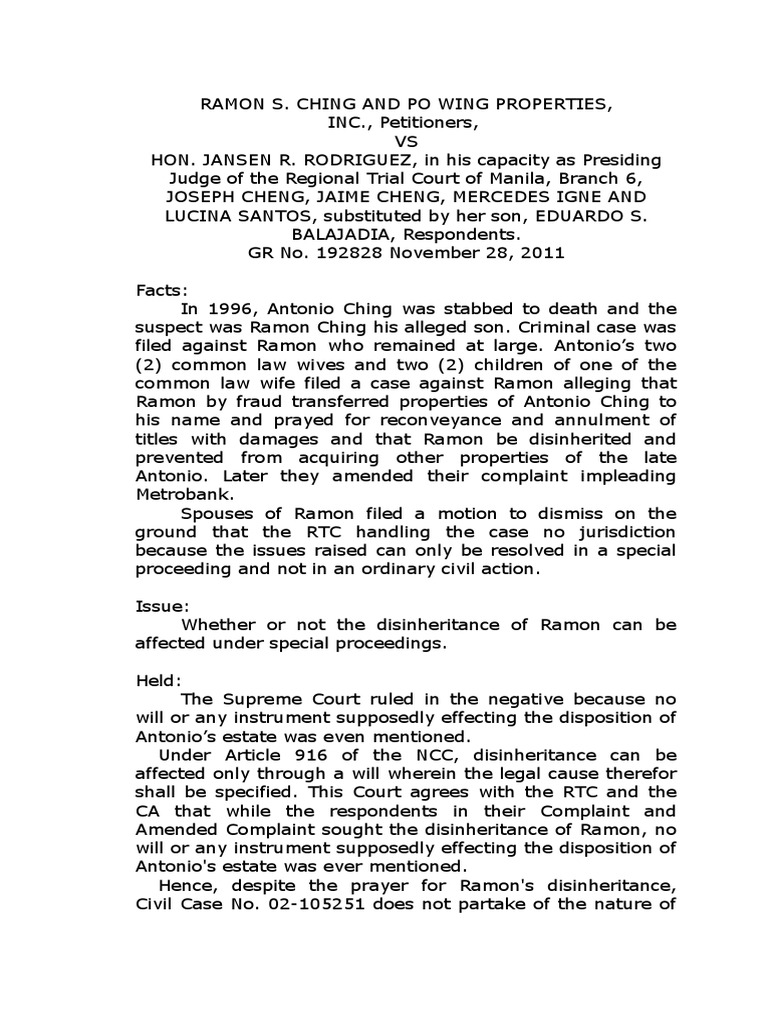 Disinheritance | PDF | Intestacy | Deed