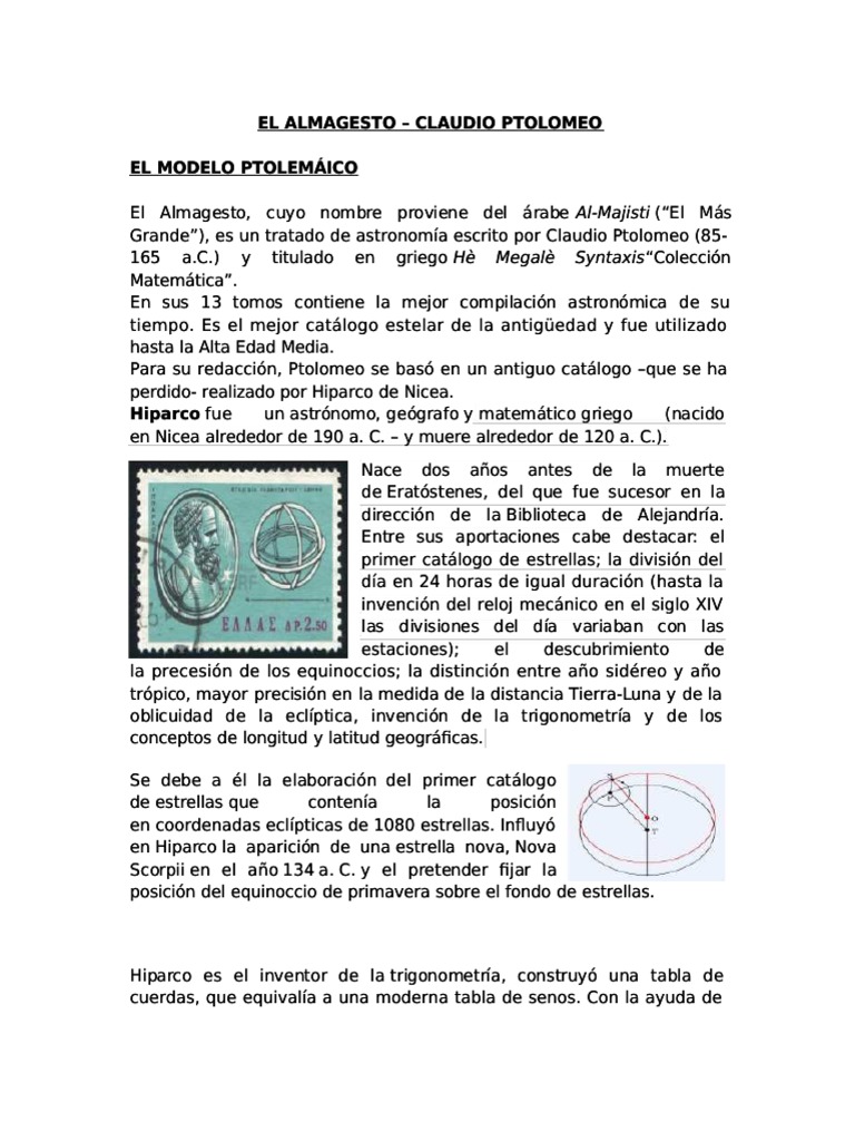 El Almagesto | PDF | Ptolomeo | Astronomía
