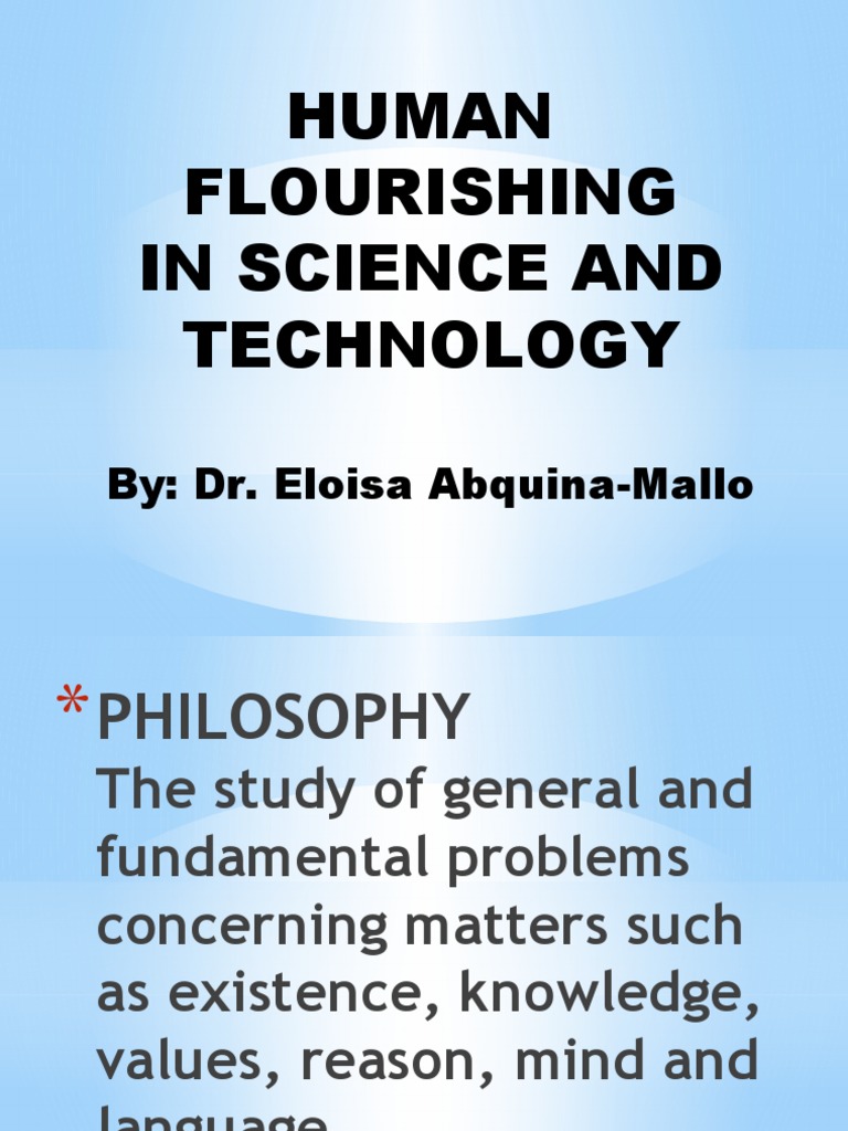 Human Person Flourishing in Science and Technology | PDF | Science ...