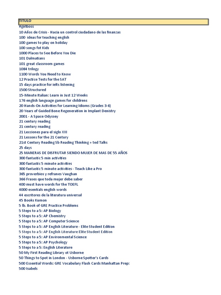 Listado Textos Digitales Noviembre 2019 | PDF | Higher Education | Wellness