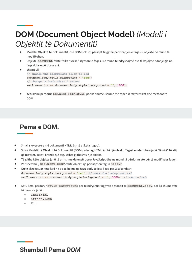 Javascript Dom PDF | PDF | Document Object Model | Web Standards