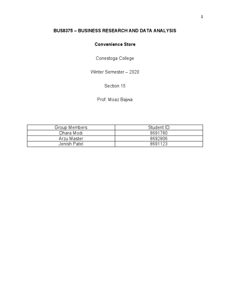 Kitchener-Waterloo Convenience Store Research | PDF | Convenience Store ...