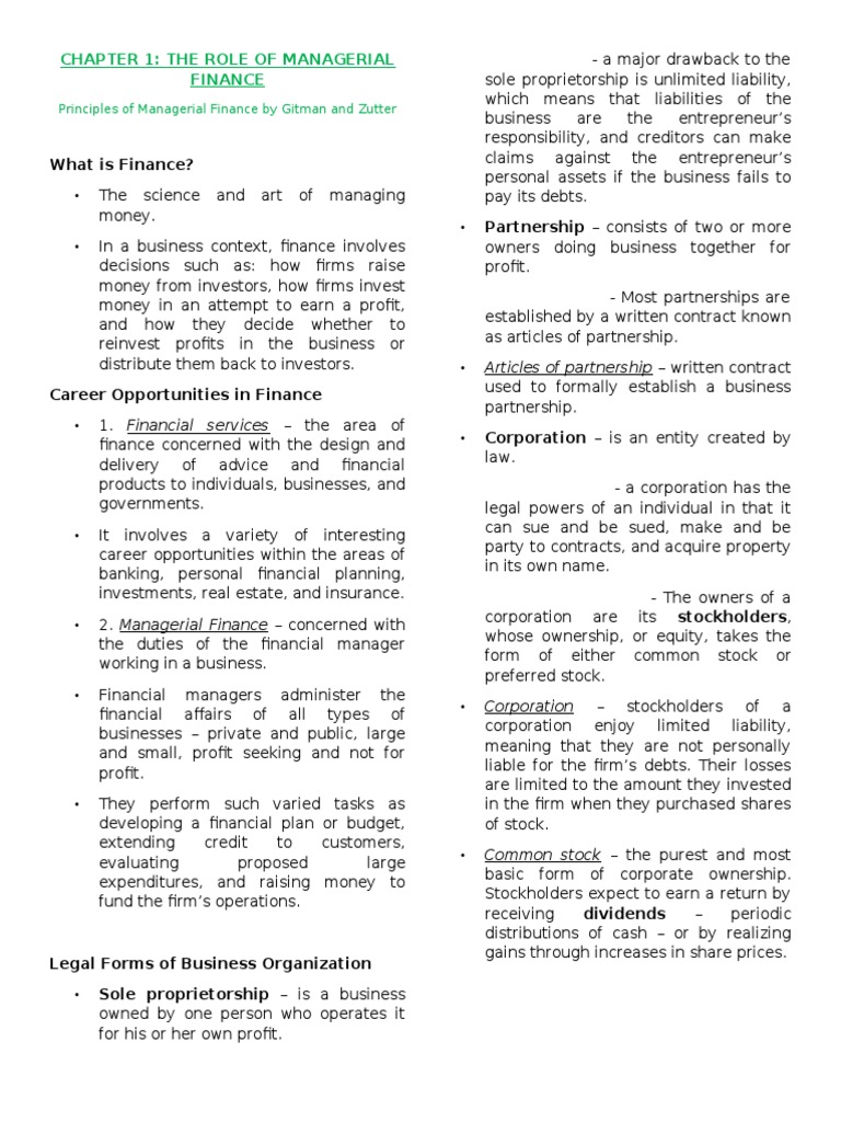 Principles of Managerial Finance: An Introduction to the Key Concepts ...