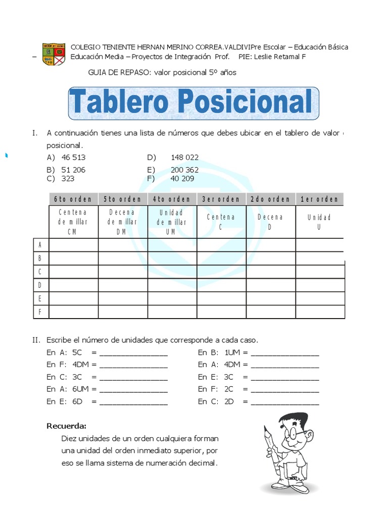 Hojas De Trabajo De Valor Posicional Para Estudiantes De Quinto Grado