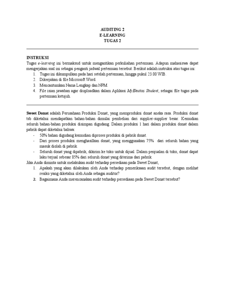 SOAL Tugas Elearning 2 | PDF