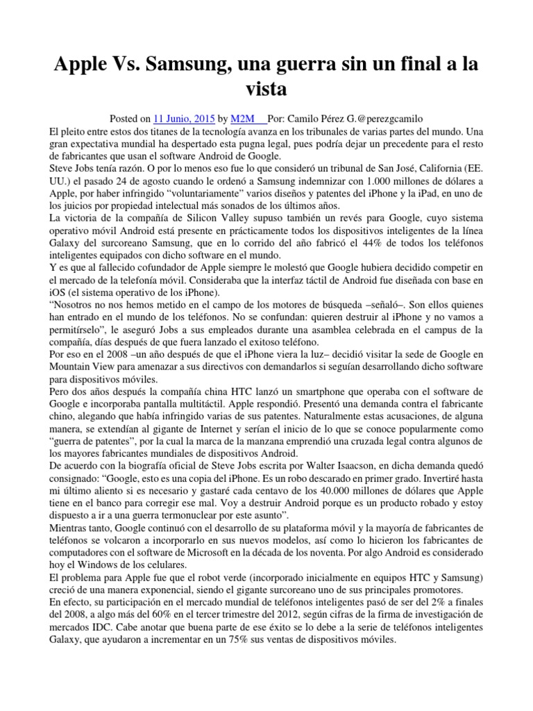 Guerra legal Apple vs Samsung | PDF | Apple Inc. | Samsung