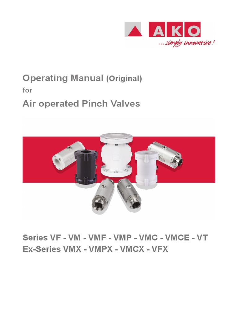 AKO - Air Operated Pinch Valves - Operating Manual - EN | PDF | Valve | Pump