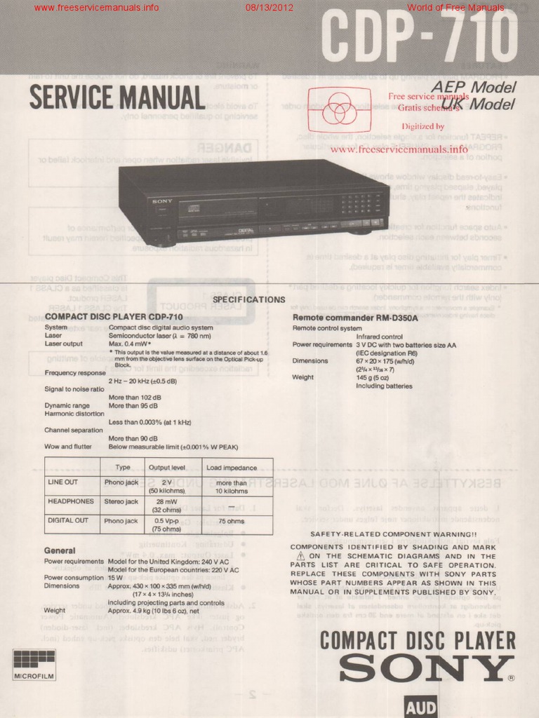 Sony cdp-710 PDF | PDF