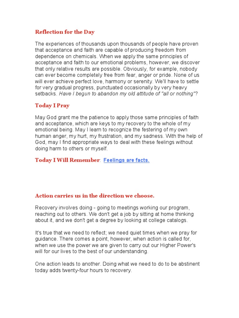 Reflection For The Day | PDF | Anger | Prayer