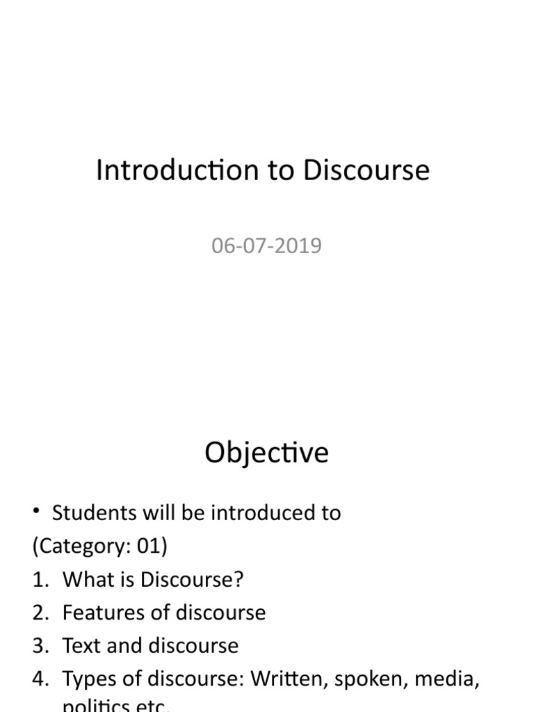 Introduction To Discourse | Download Free PDF | Linguistics | Semiotics