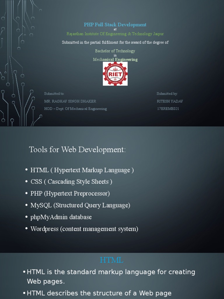 PHP Full Stack Development | PDF | Html | Word Press