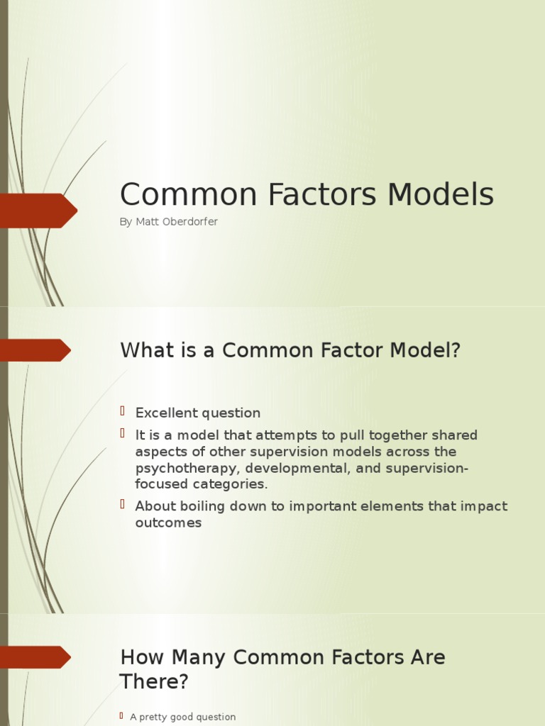 Common Factors Models | Download Free PDF | Psychotherapy | Metaphysics ...