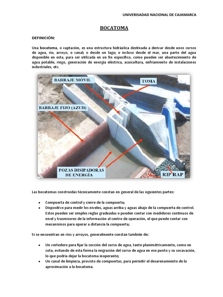 Bocatoma | PDF | Represa | Canal