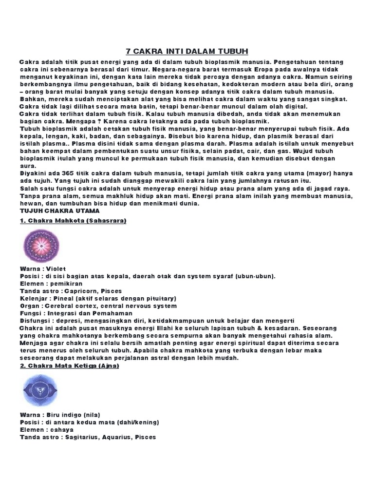 Cakra Adalah Titik Pusat Energi Yang Ada Di Dalam Tubuh Bioplasmik ...