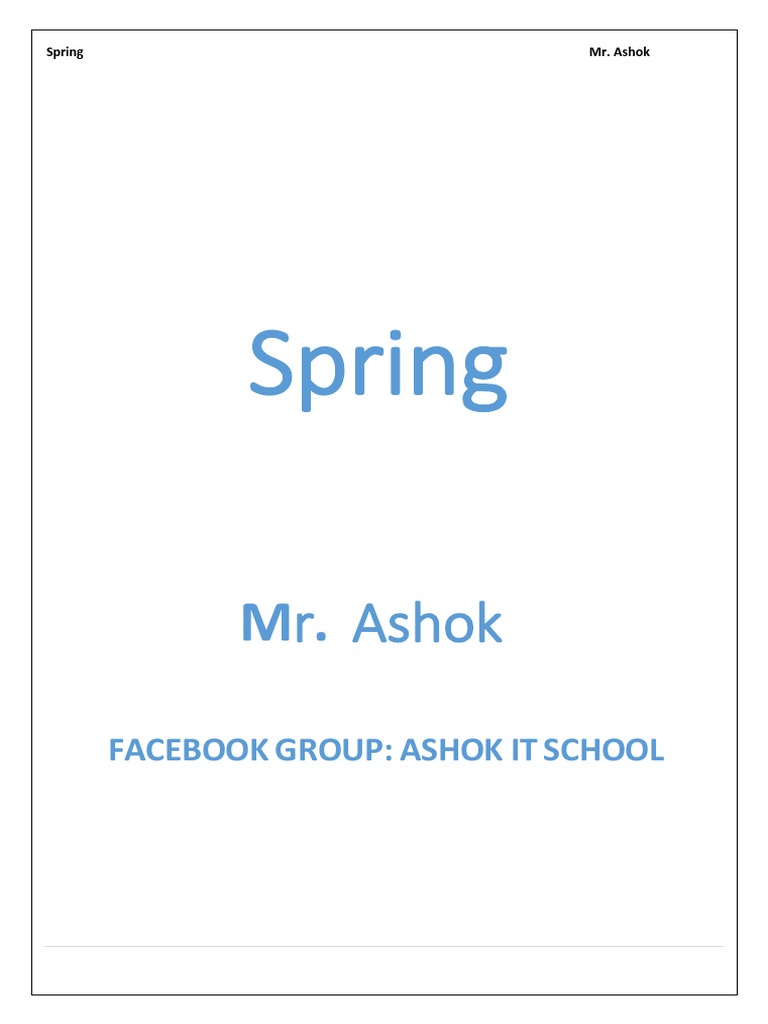Spring Material by Ashok | PDF | Spring Framework | Class (Computer Programming)