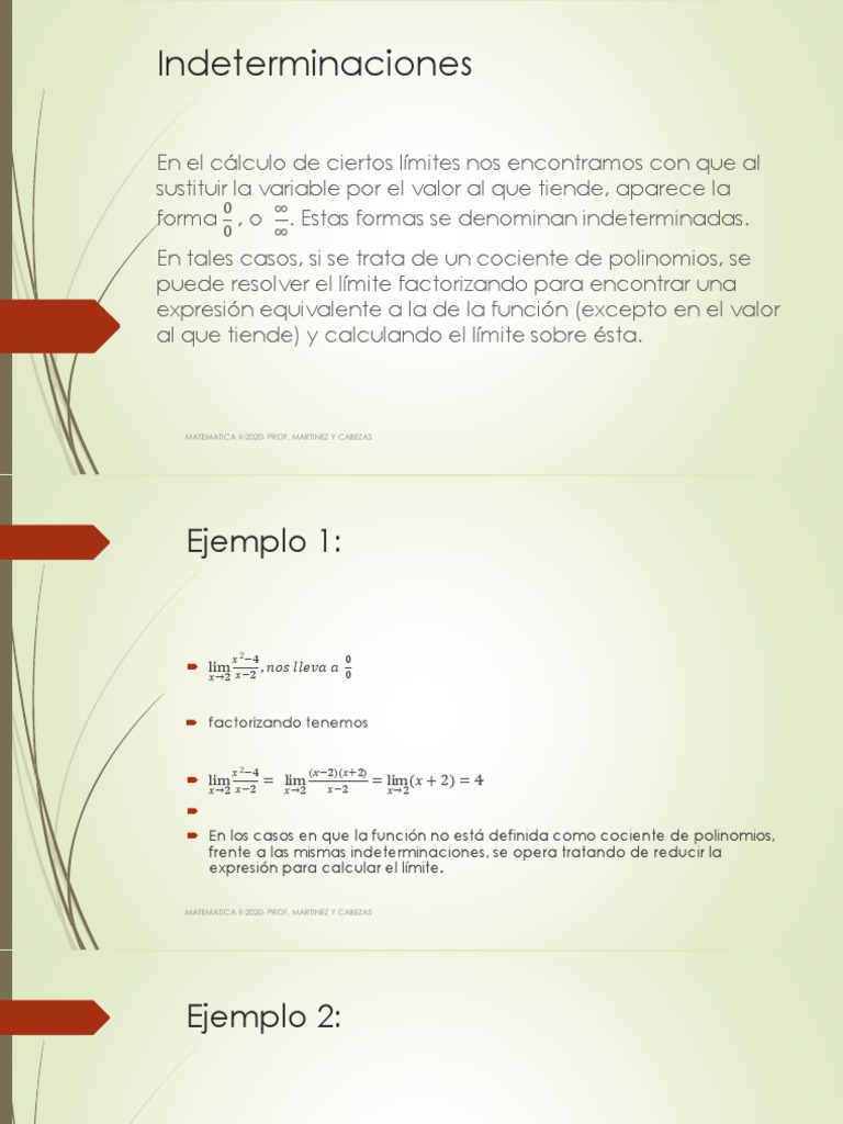 Indeterminaciones PDF | PDF | Límite (Matemáticas) | Raíz cuadrada
